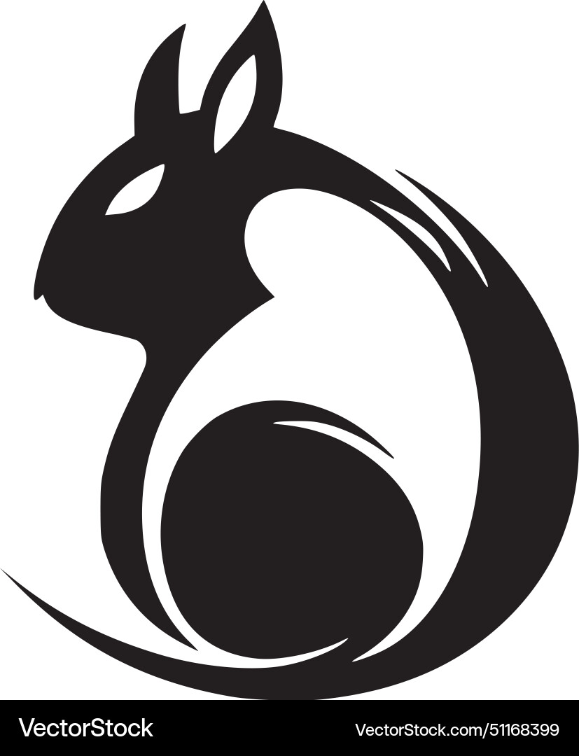 Squirrel - black and white Royalty Free Vector Image