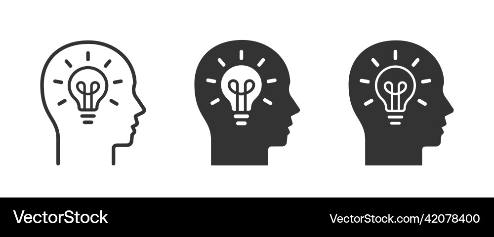 Brainstorming icon on white background Royalty Free Vector