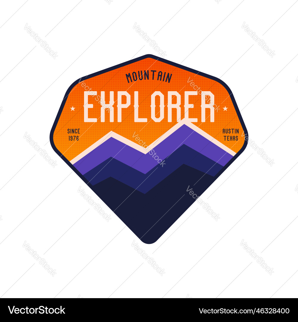 Camping explorer logo badge design Royalty Free Vector Image