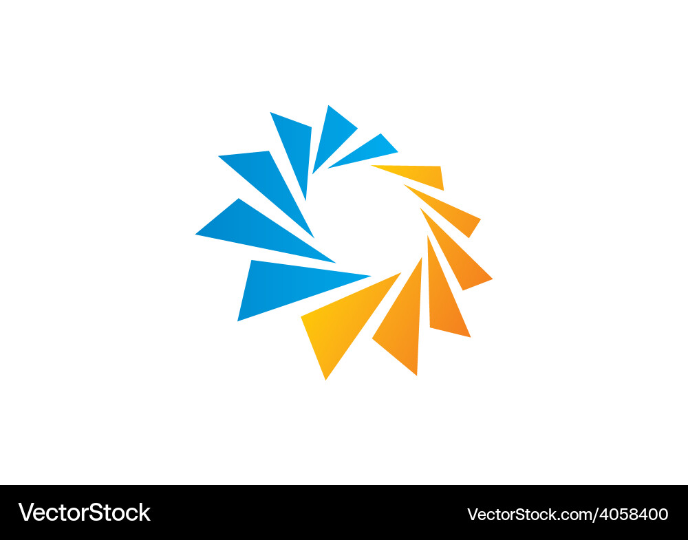 Circular geometry spark 2d logo Royalty Free Vector Image