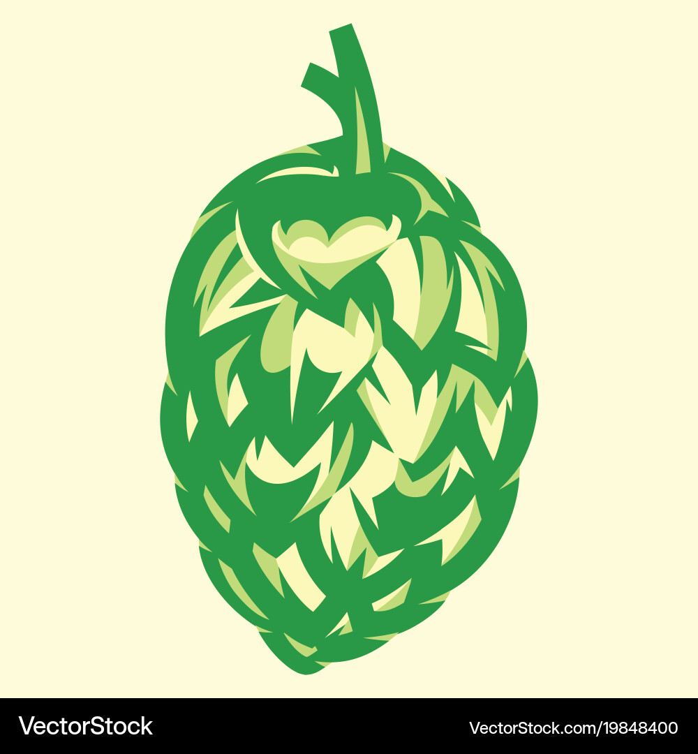 Colored with hop cone Royalty Free Vector Image