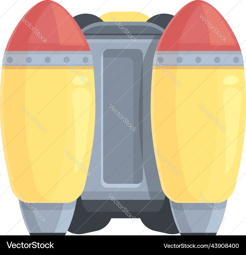 Fire jetpack icon cartoon rocket boost Royalty Free Vector