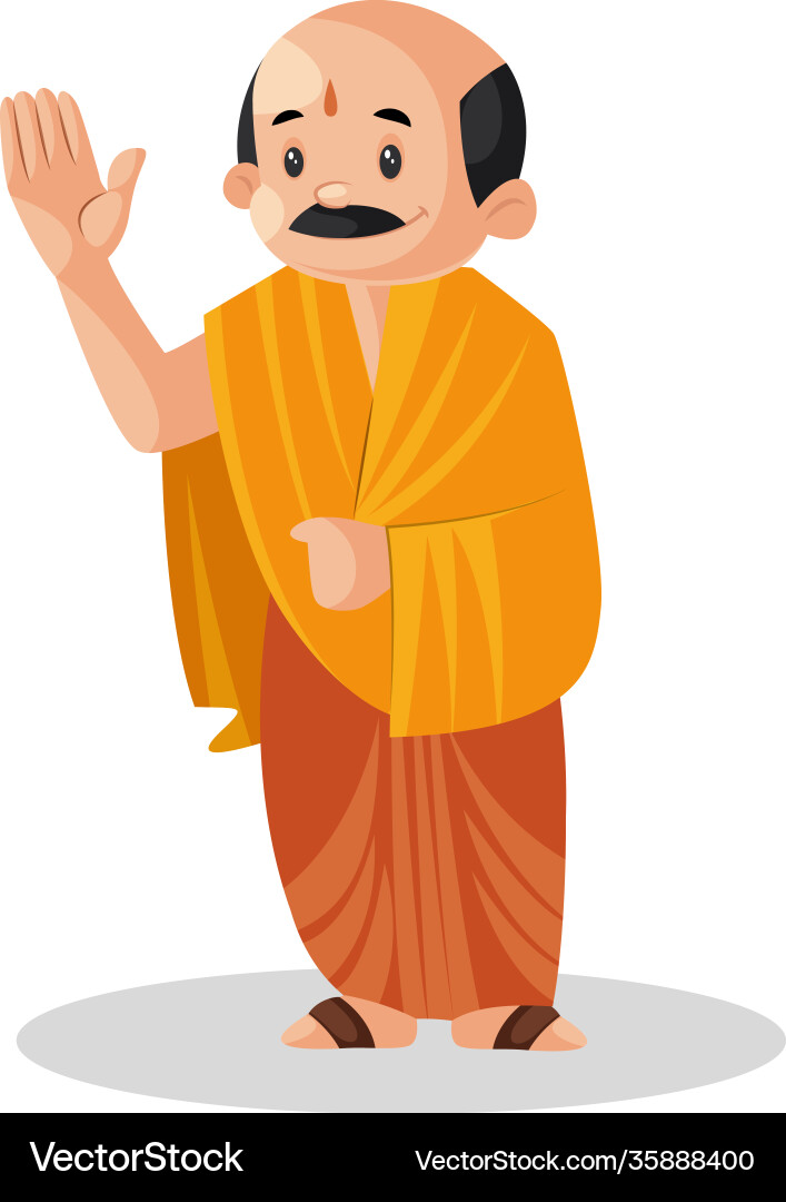 Indian pandit cartoon Royalty Free Vector Image