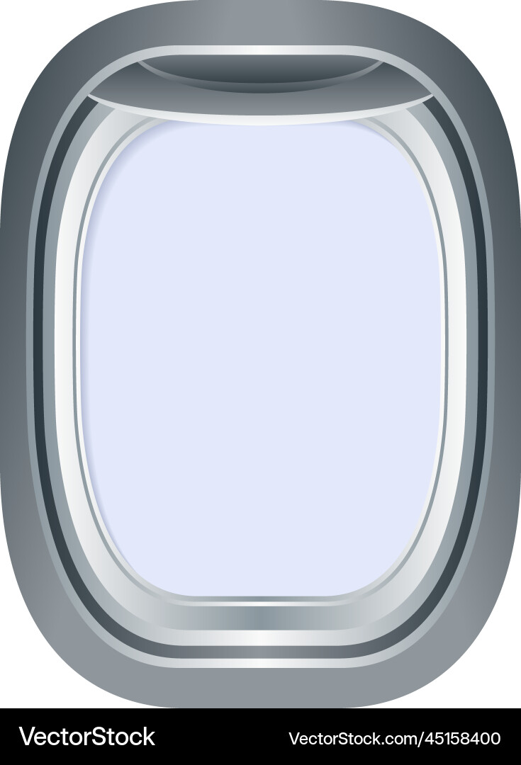 Jet window plane glass frame airplane porthole Vector Image