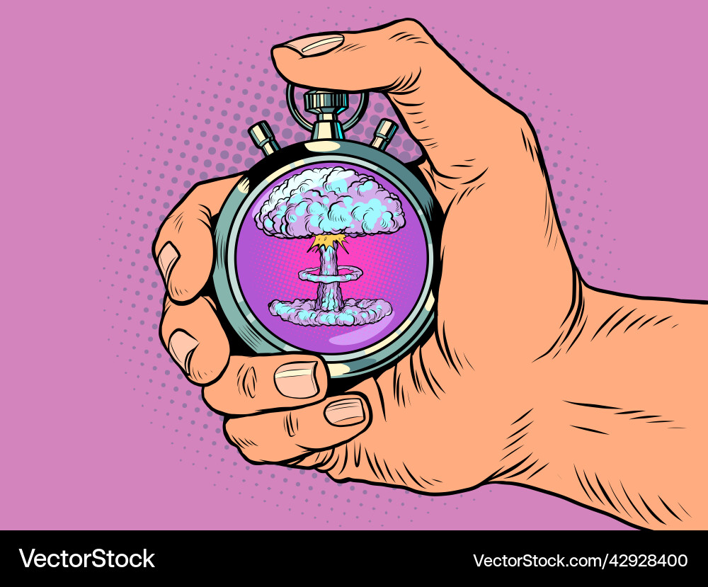 Nuclear explosion sports stopwatch speed meter Vector Image