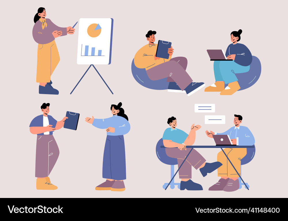 People employee work in office Royalty Free Vector Image