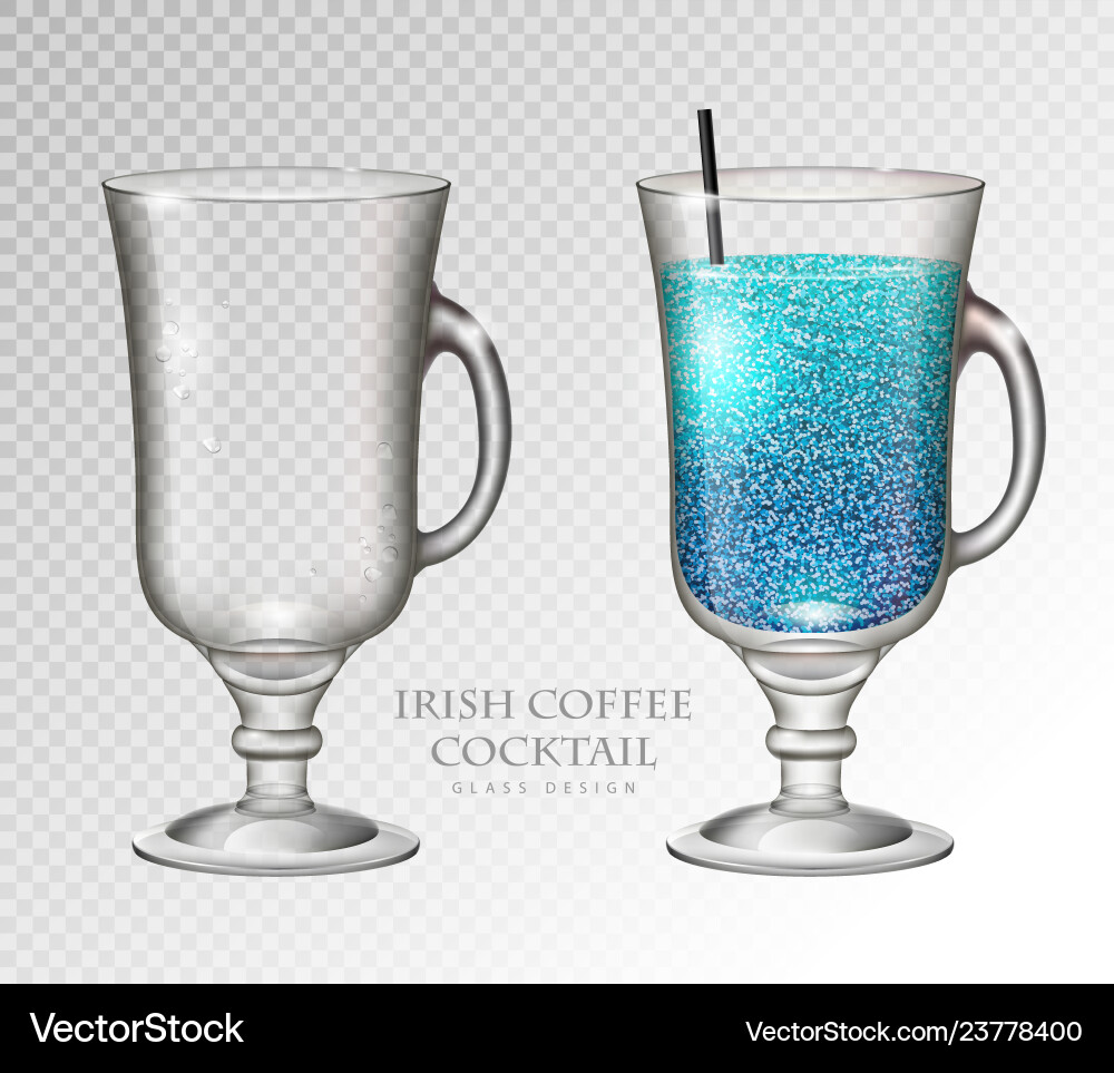 Realistic cocktail irish coffee Royalty Free Vector Image