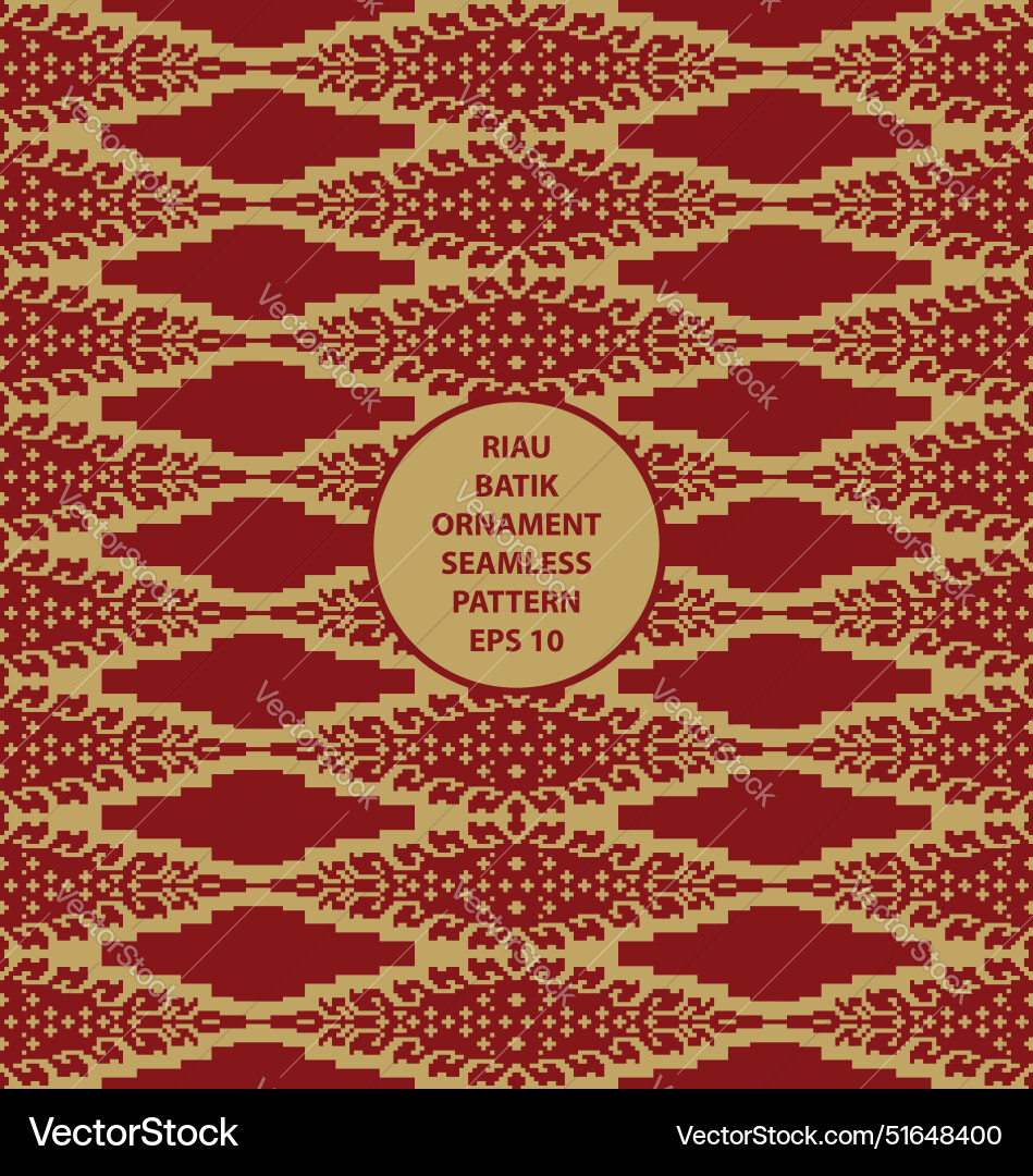 Riau batik traditional ornament seamless pattern Vector Image
