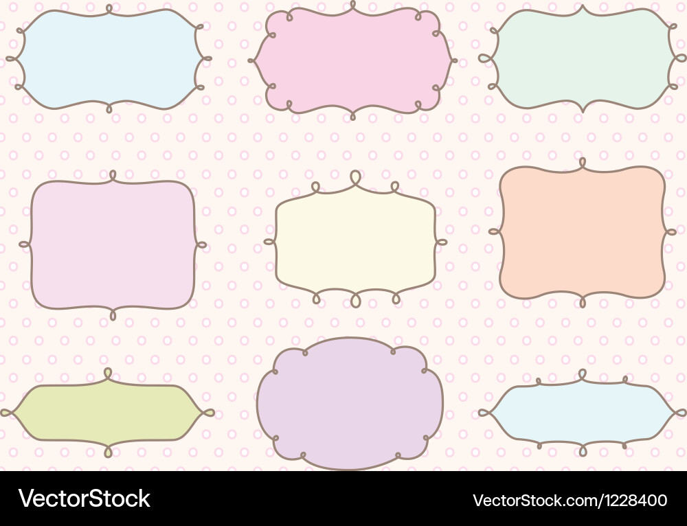 Vintage label frame art set Royalty Free Vector Image