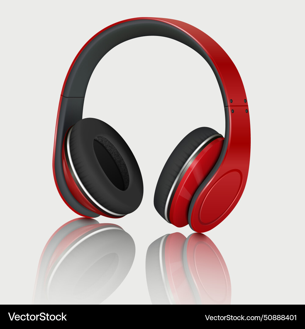 3d headphones with reflection Royalty Free Vector Image