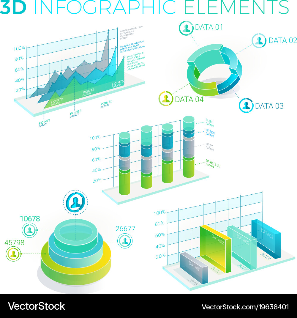3d infographic elements Royalty Free Vector Image