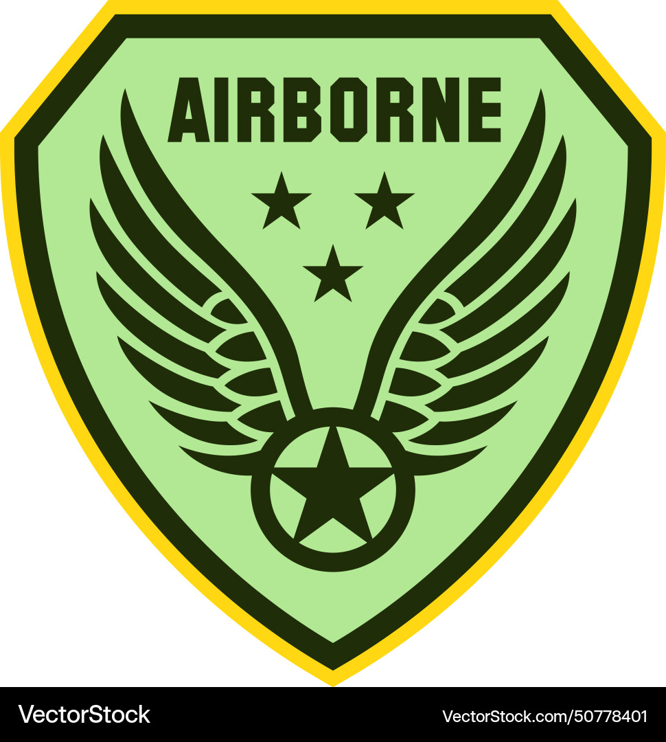 Airborne badge winged military emblem force Vector Image