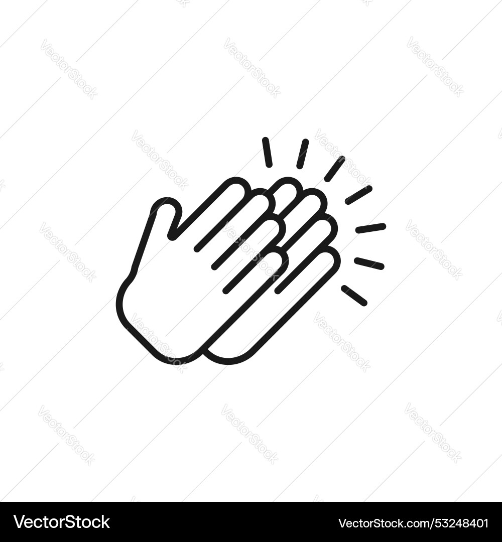 Clapping hands icon set congratulation and cheers Vector Image