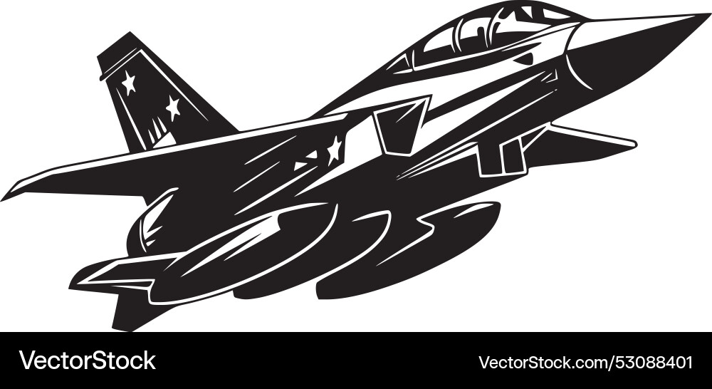 Fighter jet - high quality logo ideal Royalty Free Vector