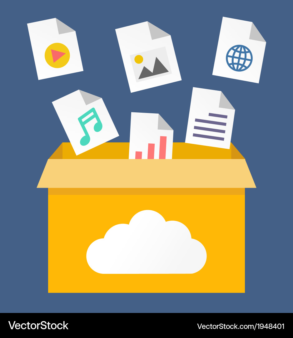 File storage in cloud Royalty Free Vector Image