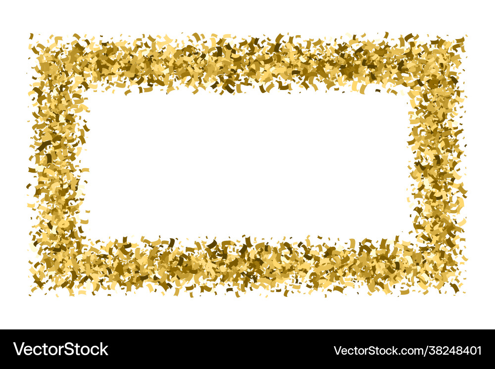Gold frame glitter texture isolated on white Vector Image