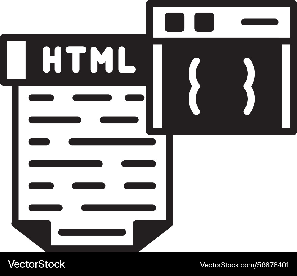 Html icon Royalty Free Vector Image - VectorStock