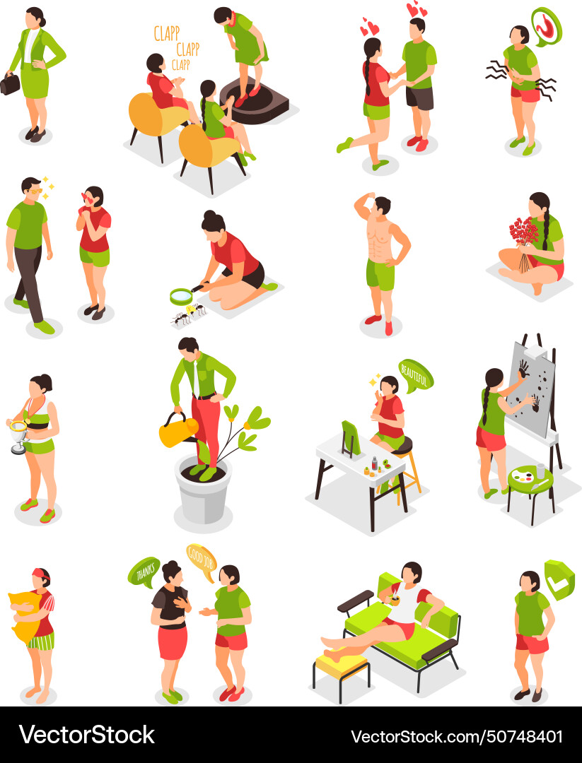 Human needs icons recolor set Royalty Free Vector Image