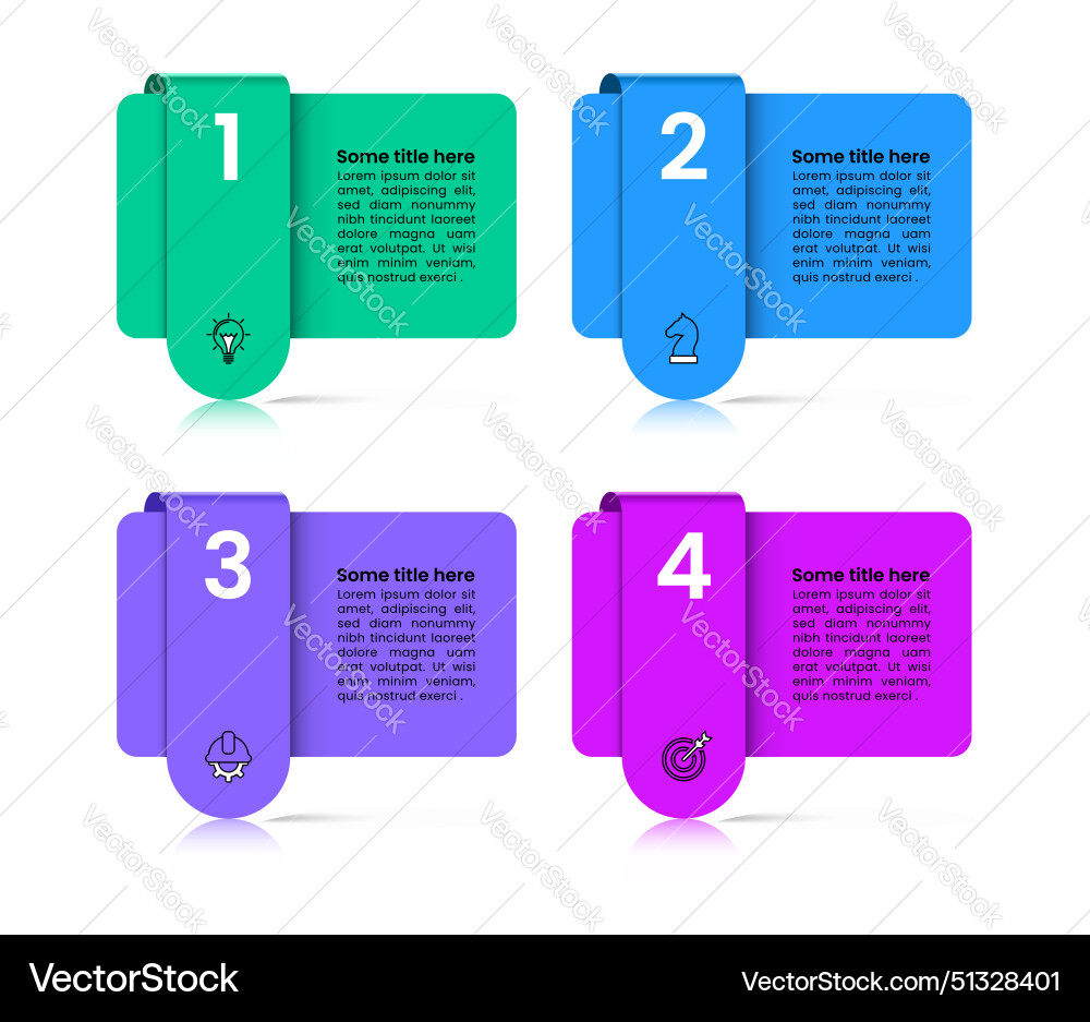 Infographic template 4 standing banners Royalty Free Vector