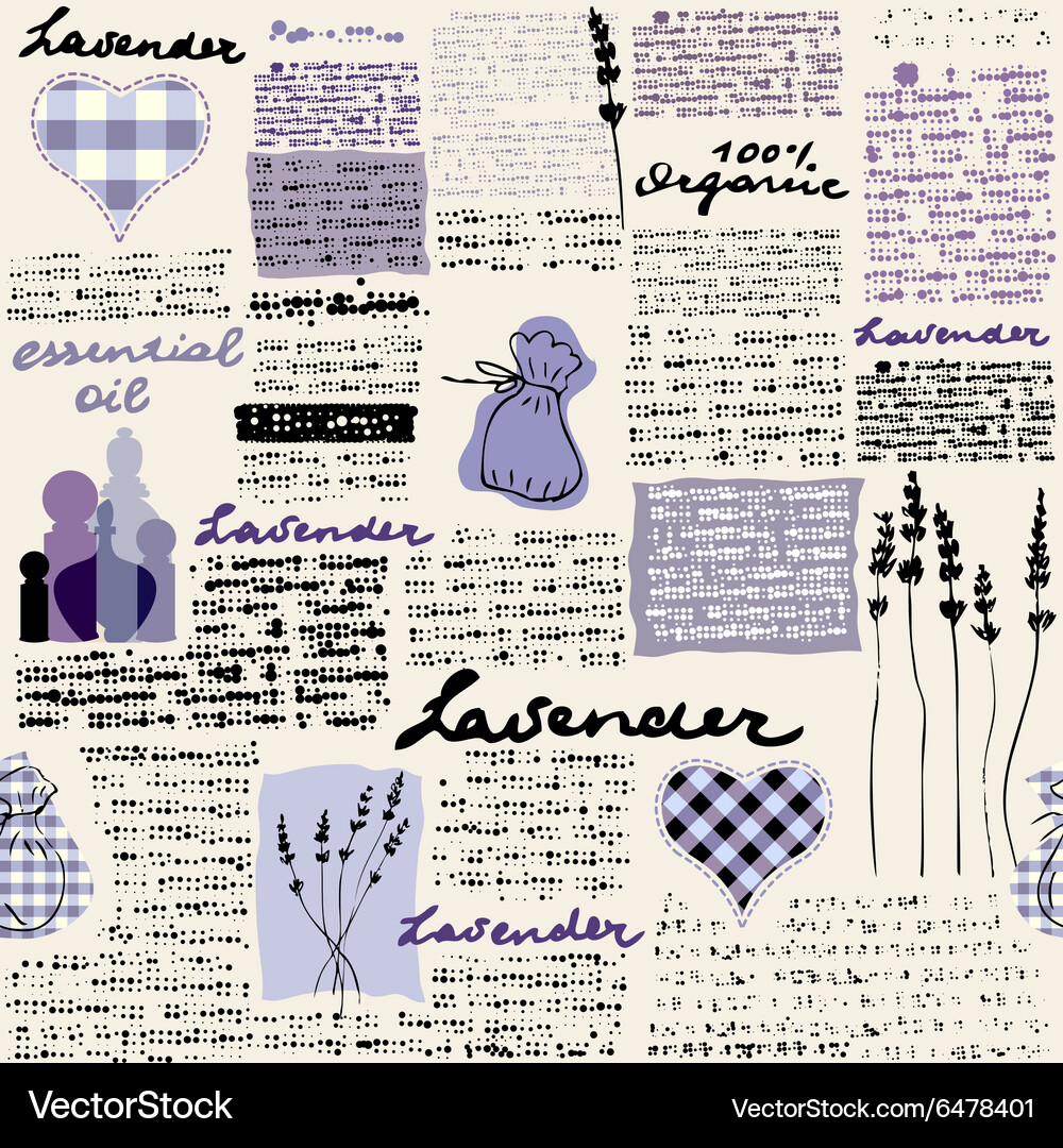 Lavender Newspaper Pattern Royalty Free Vector Image