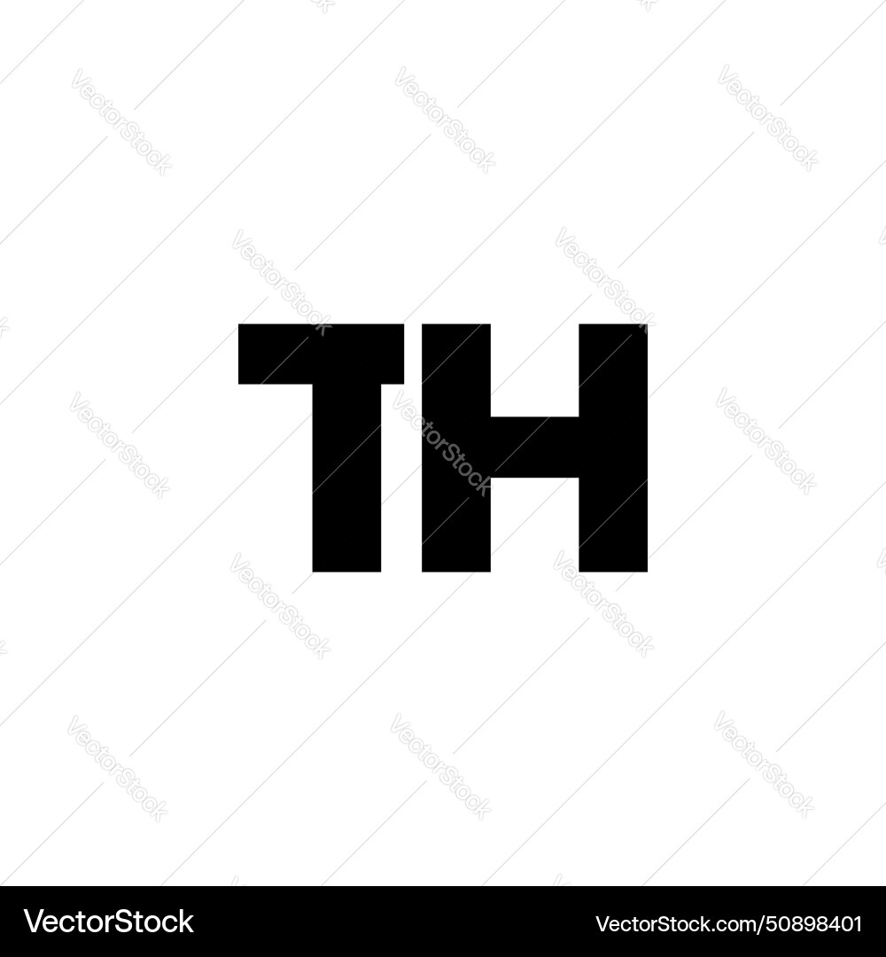 Letter t and h th logo design template minimal Vector Image