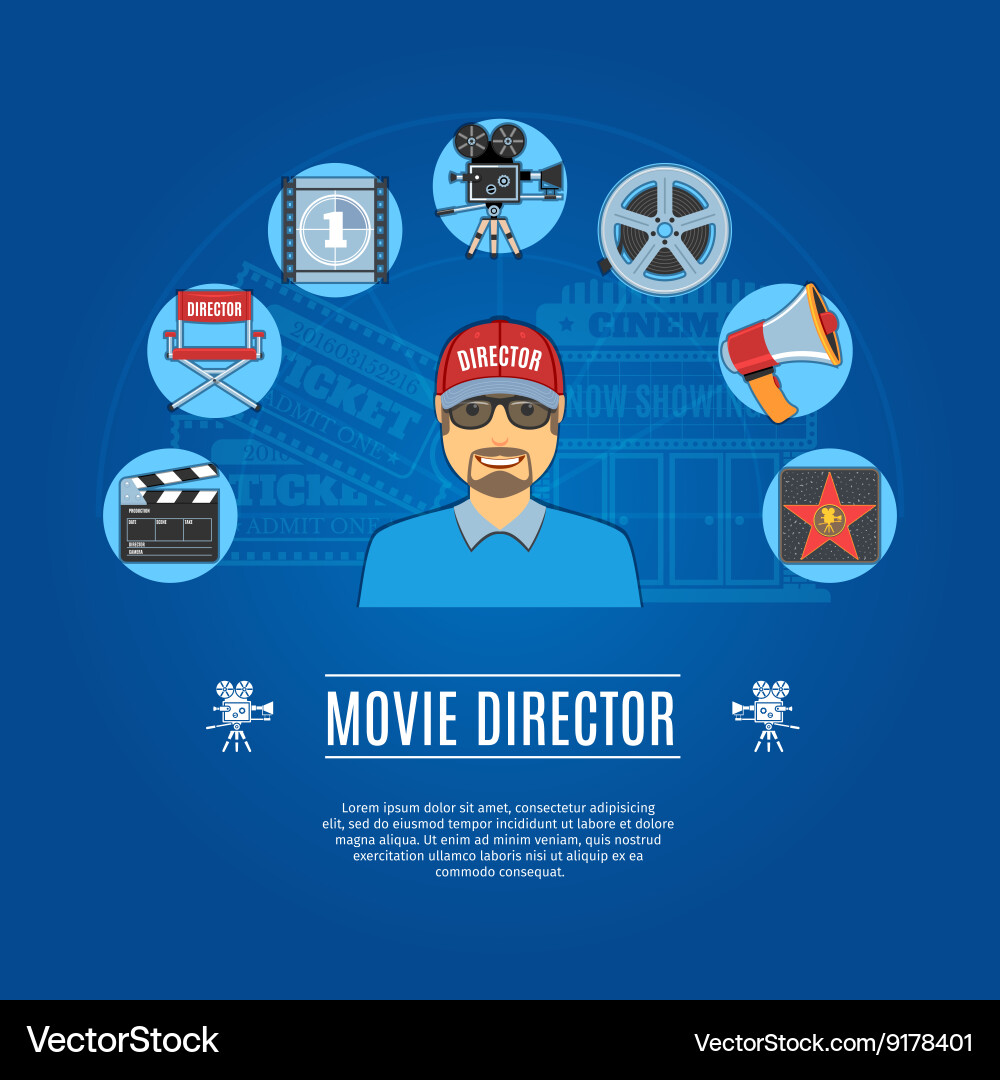 Movie director concept Royalty Free Vector Image