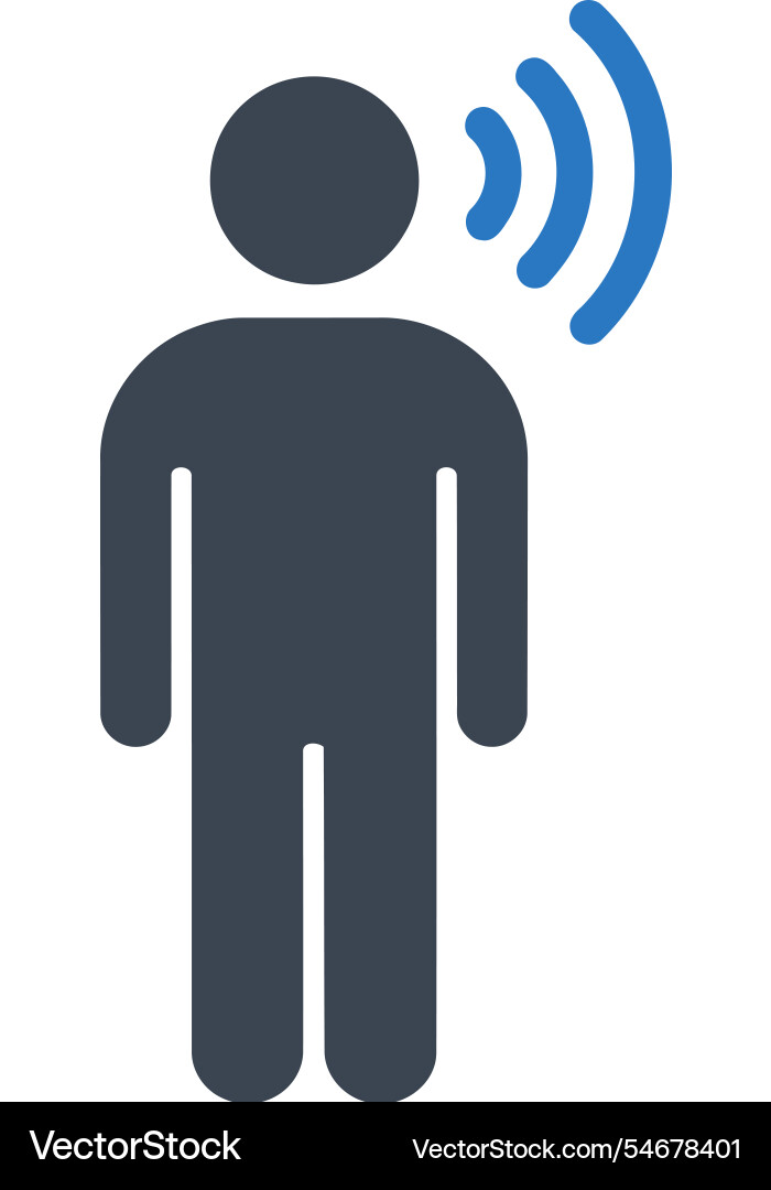 Person speaking sound waves icon Royalty Free Vector Image