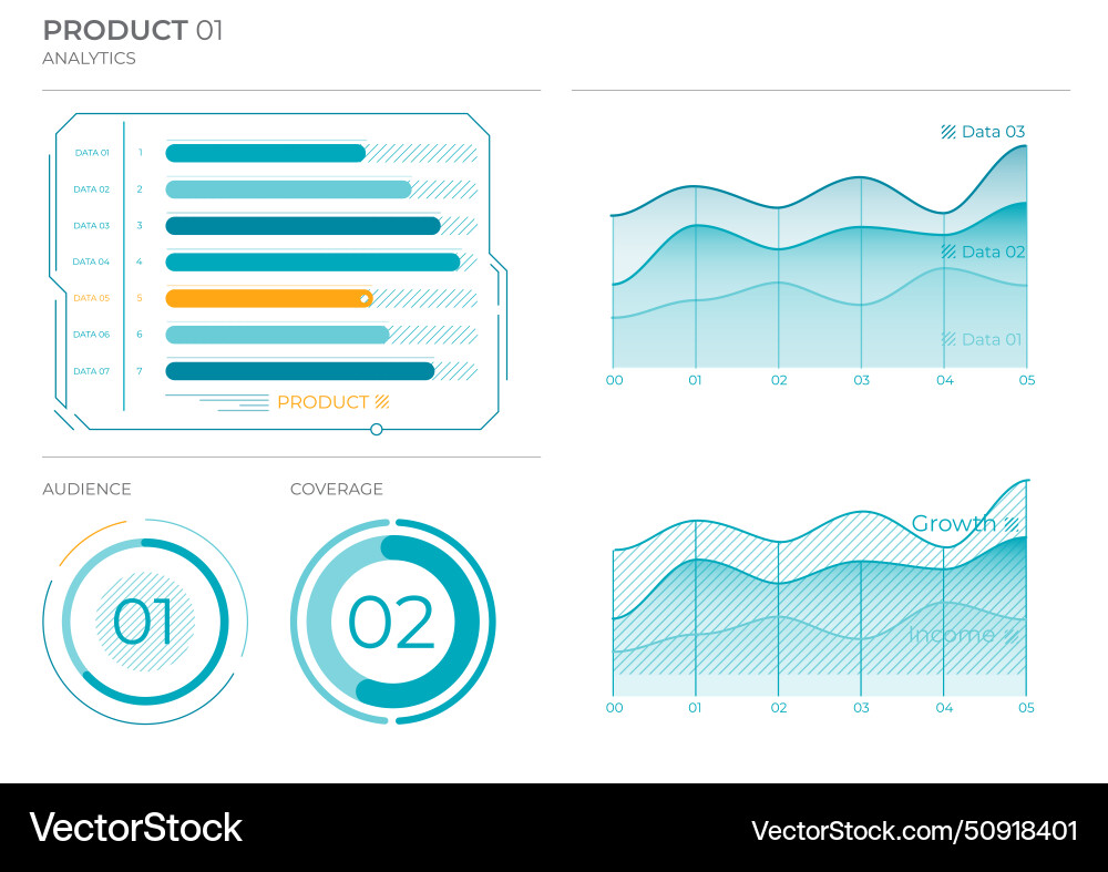 Presentation business analysis charts in color Vector Image