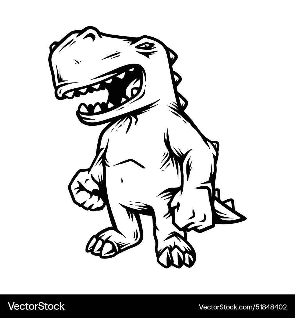 Angry dinosaur monster cartoon Royalty Free Vector Image