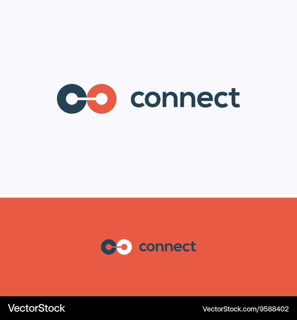 C Connect Letter Logo - Minimalist Royalty Free Vector Image