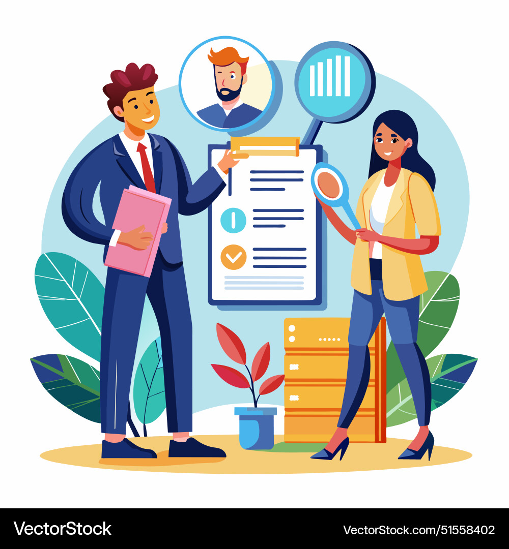 Candidate resume review by hr human resources Vector Image