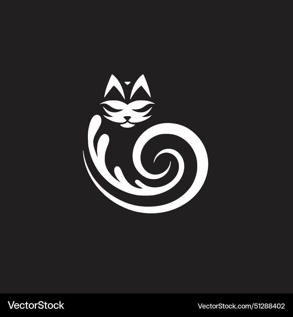 Cat - minimalist and flat logo Royalty Free Vector Image