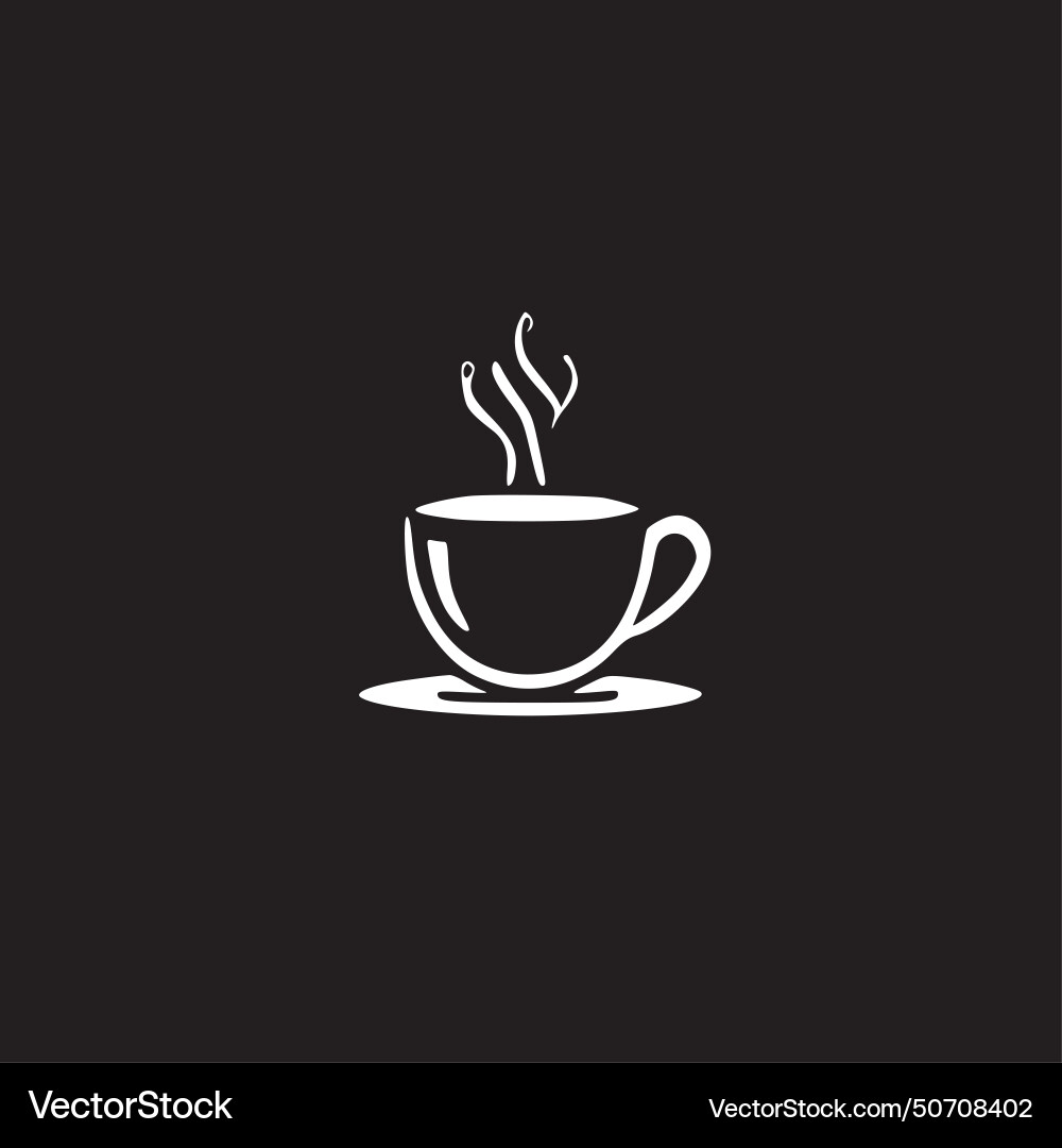 Coffee - minimalist and flat logo Royalty Free Vector Image