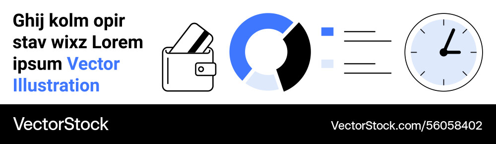 Digital wallet data analytics and time Royalty Free Vector