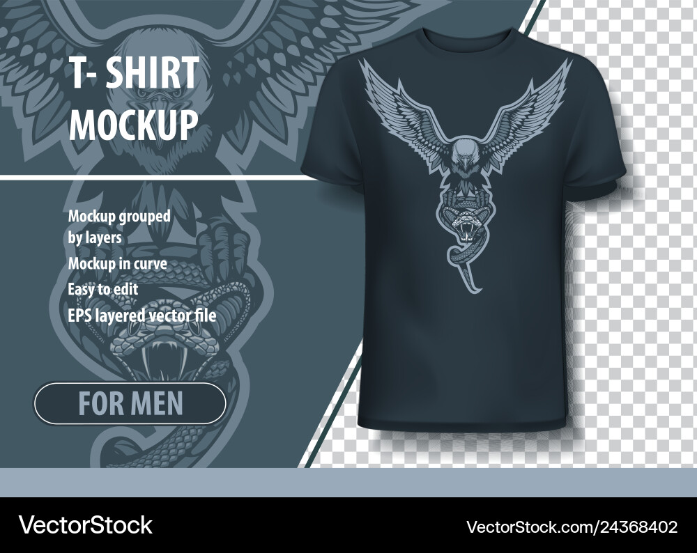 Eagle Claw T-Shirt Mockup Royalty Free Vector Image