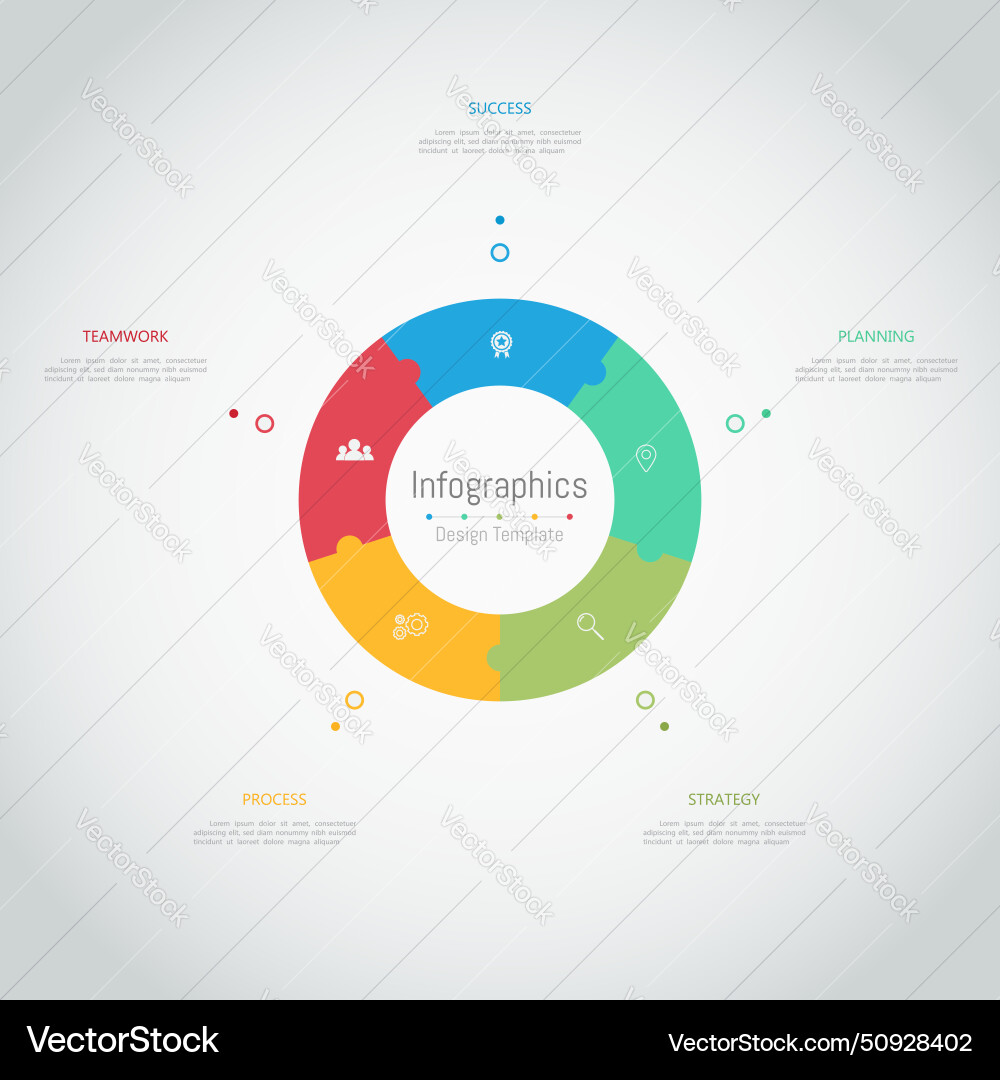 Infographic 5 options design elements Royalty Free Vector