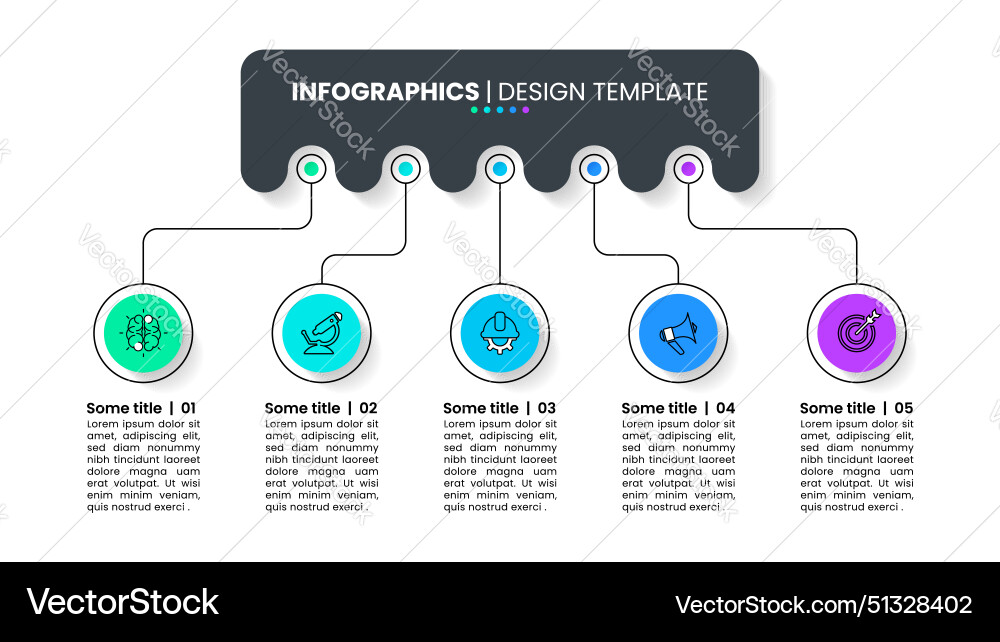 Infographic template 5 circles connected Vector Image
