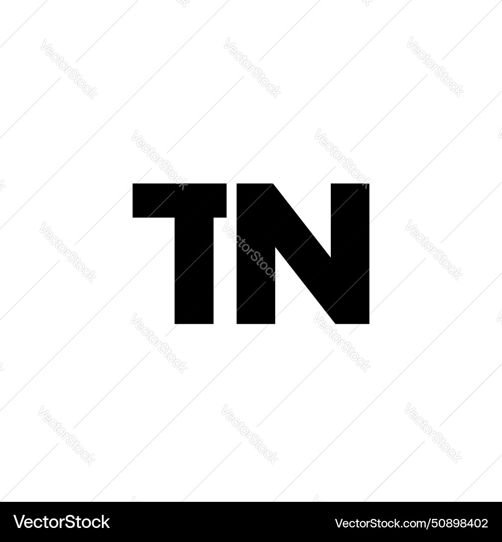 Letter t and n tn logo design template minimal Vector Image