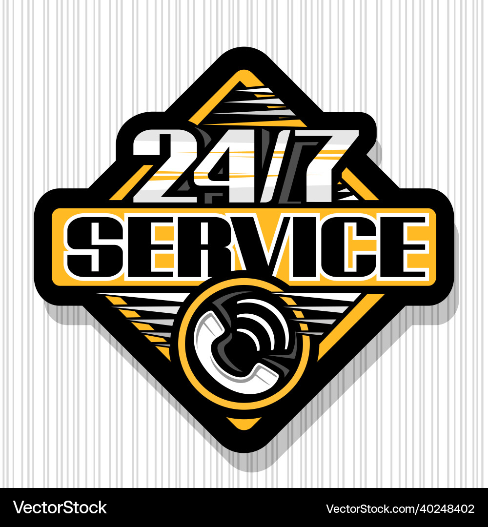 Logo 24 7 service Royalty Free Vector Image - VectorStock