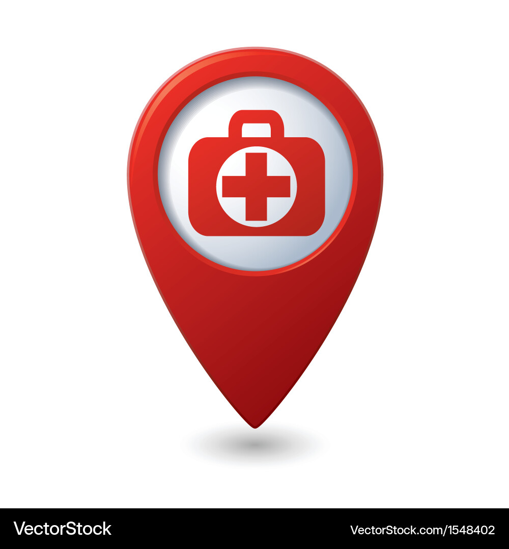 Medical icon red pointer Royalty Free Vector Image