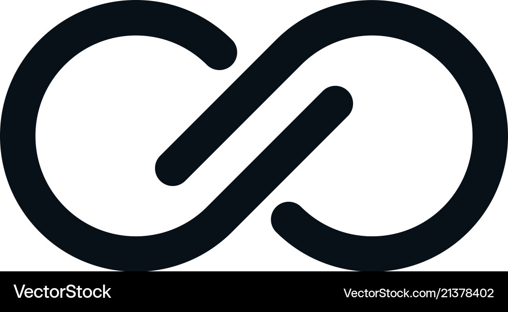 Monochrome infinity symbol Royalty Free Vector Image
