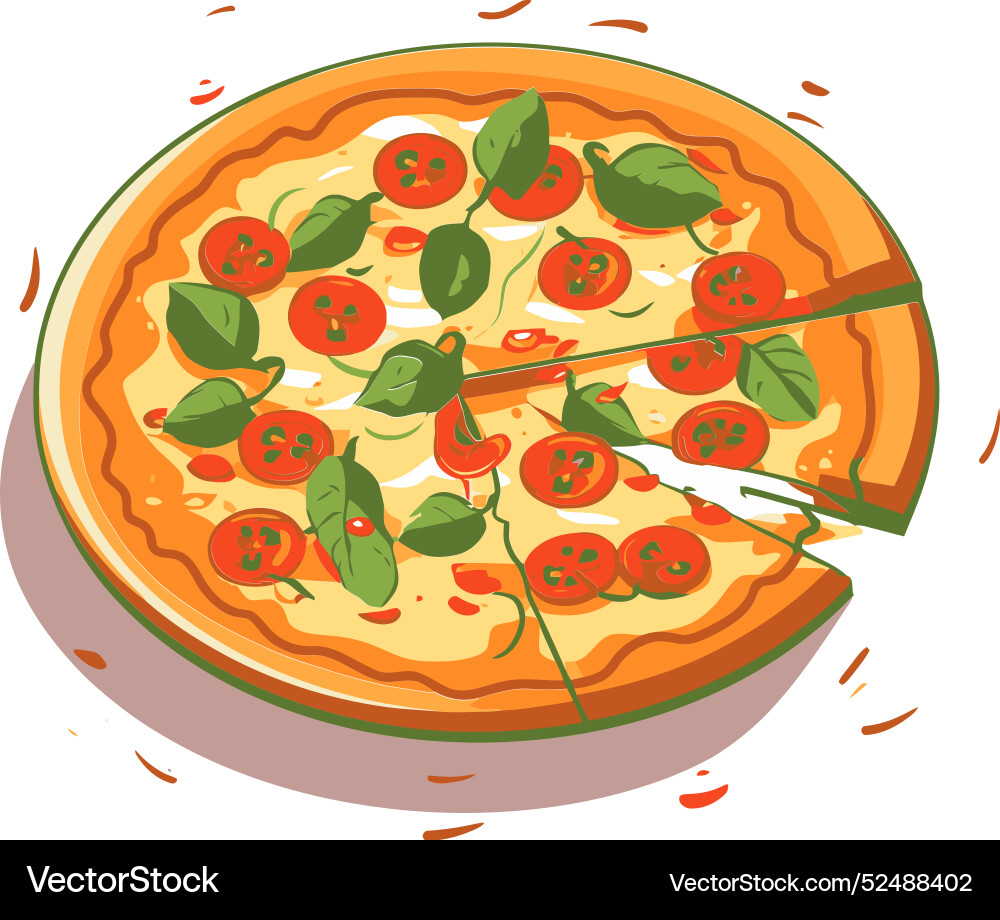 Pizza heavenartistic portrayal pizza Royalty Free Vector