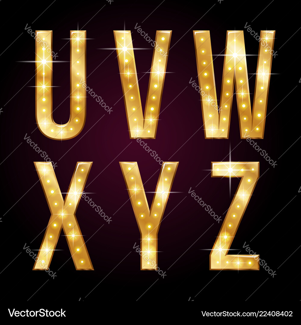 Shining LED Alphabet Royalty Free Vector Image