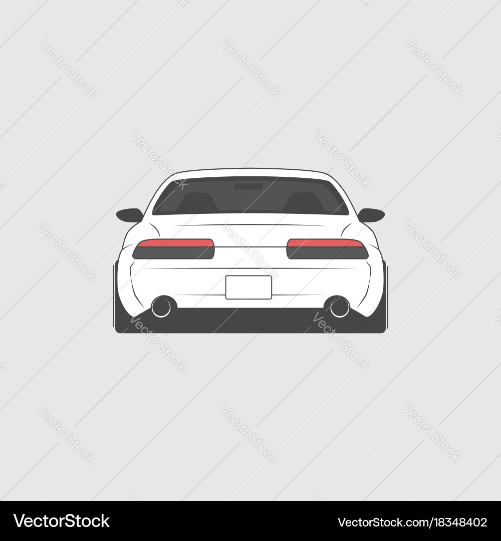 Sport car back view Royalty Free Vector Image - VectorStock