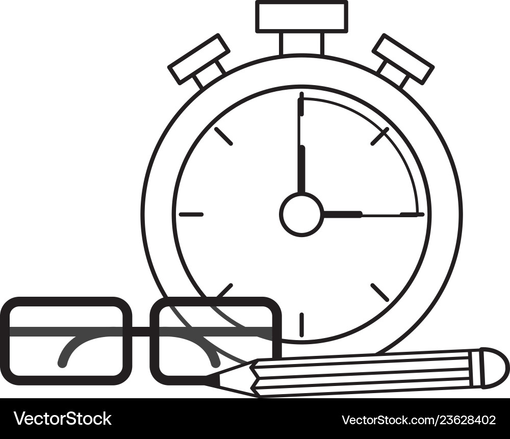 Work clock cartoon Royalty Free Vector Image - VectorStock