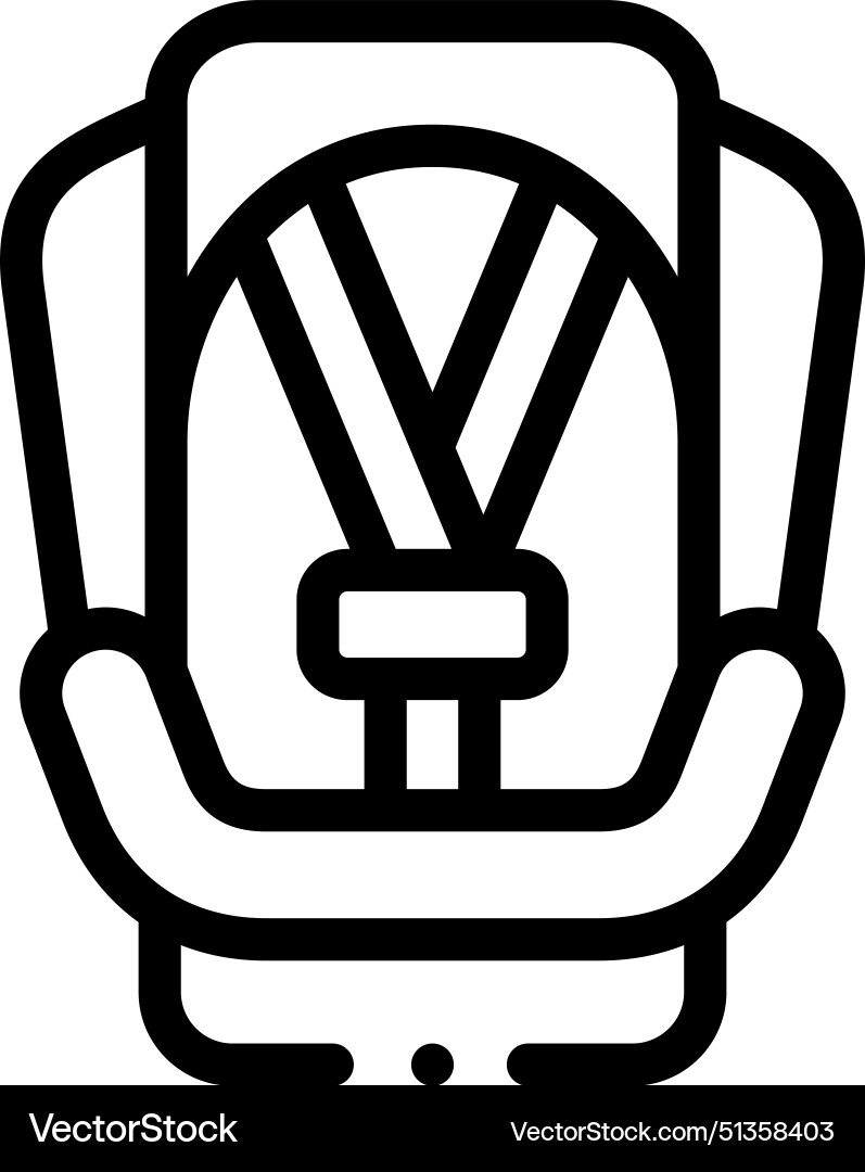 Baby car seat icon thin linear style design Vector Image