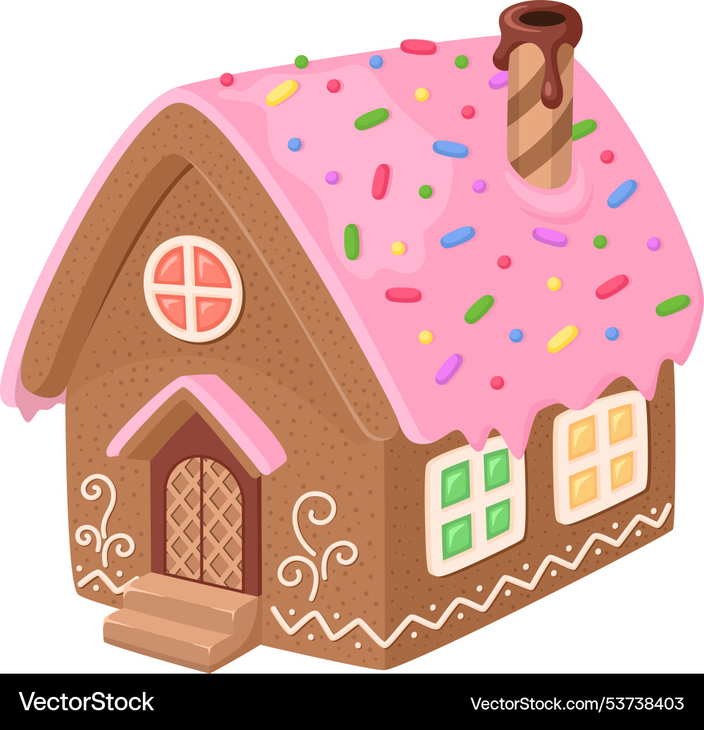 Candy house cartoon cookie icon sugar home Vector Image