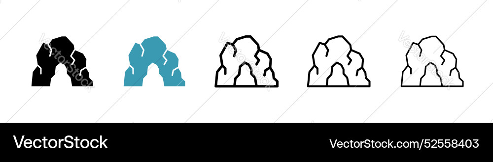 Cave icon set on white background Royalty Free Vector Image