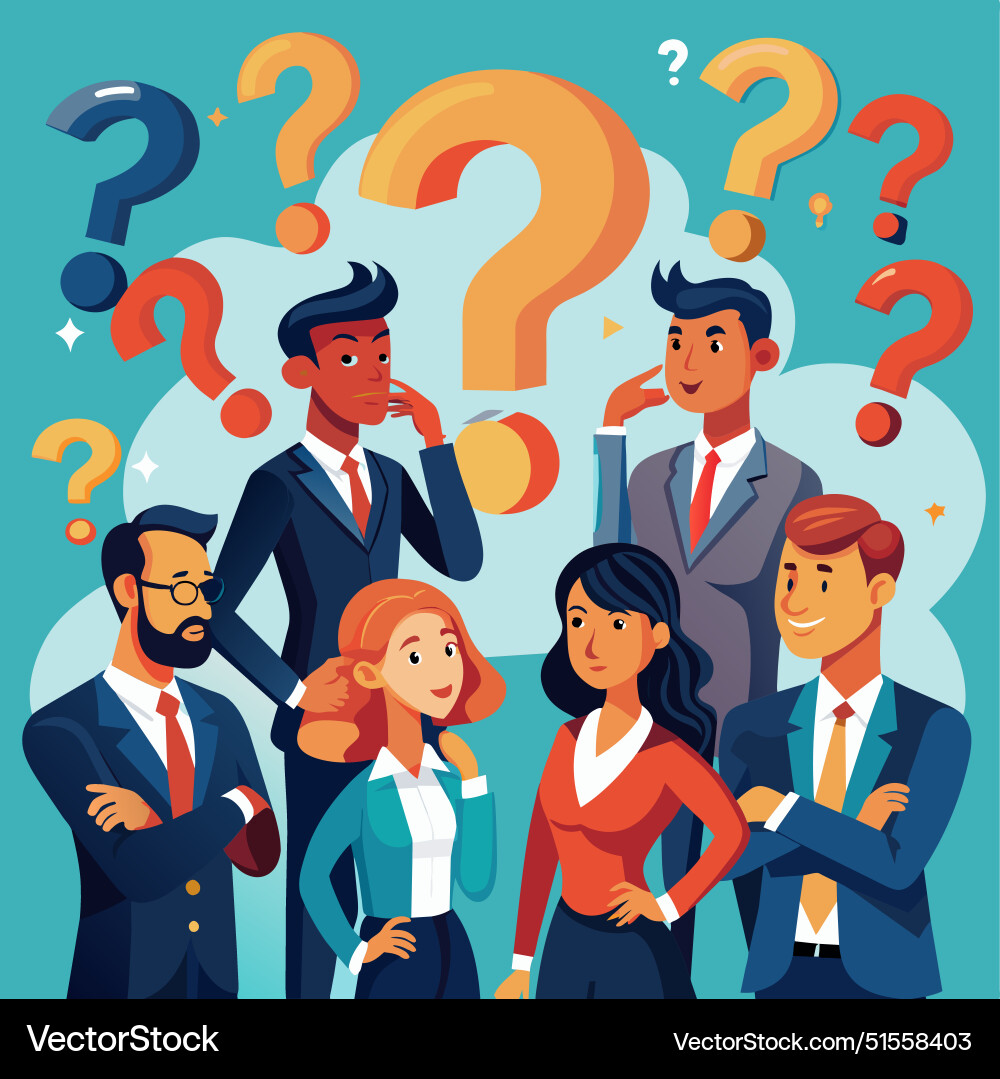 Confused people with confusion problem or doubt Vector Image