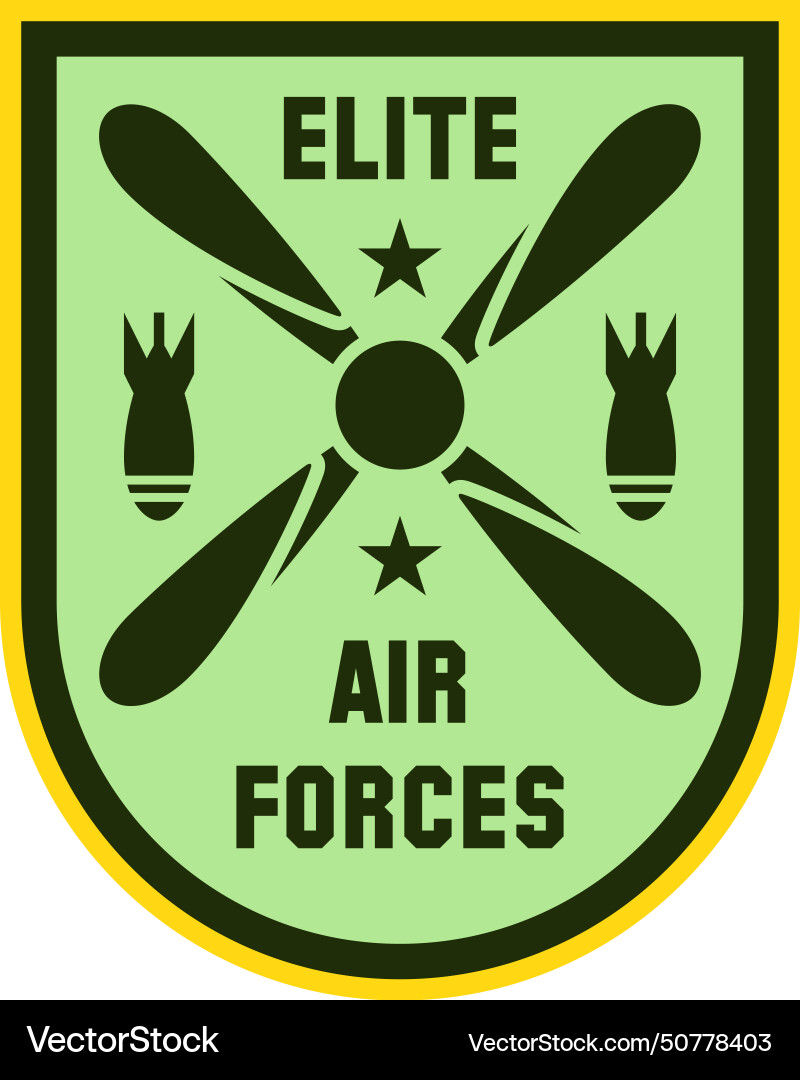 Elite air forces emblem military badge war tag Vector Image